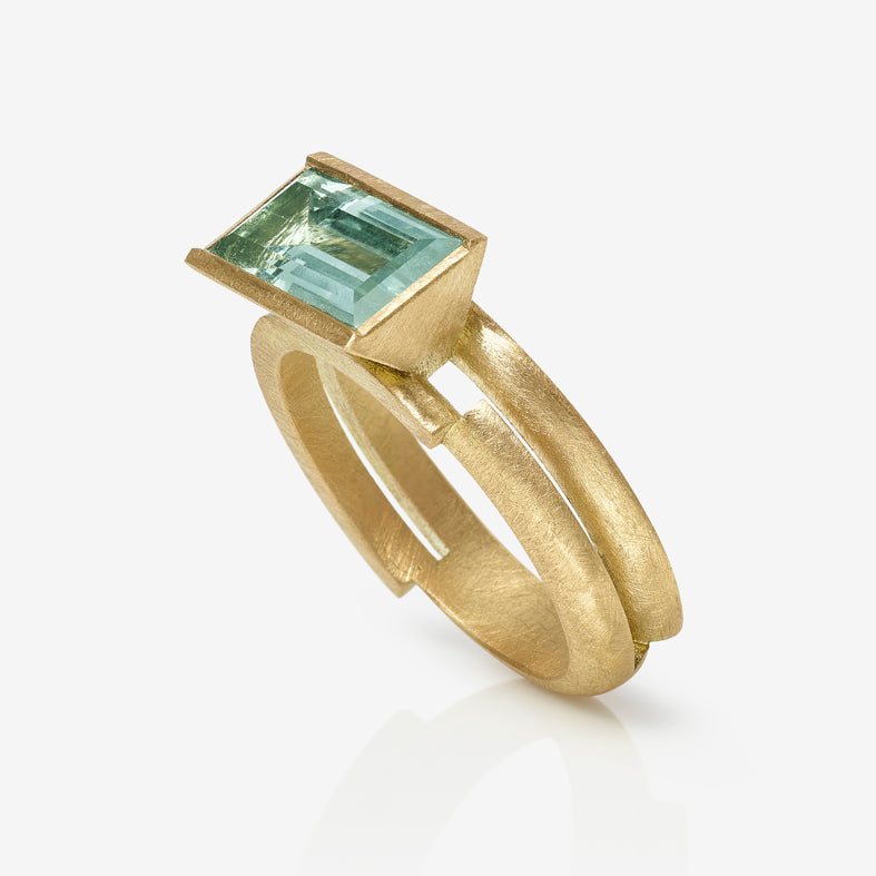 Aquamarine Ivana Ring Double | 18ct Yellow Gold | Sarah Straussberg ...